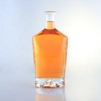 China 2023 Clear Bottle Glass Beverage Bottles with Frosted Base Material Customized Logo for sale