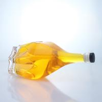 China Flint Glass Embossed Design Screw Cap Spirit Bottle for Whisky Vodka Tequila Gin Rum for sale