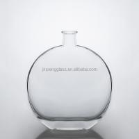 China Custom Clear Flat 750ml Glass Bottle With Cork for Vodka Whiskey Gin Industrial Beverage for sale