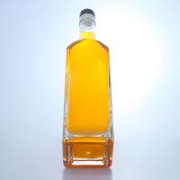 China Square Shape Super Flint Glass Bottle in Clear Color for Vodka Whisky Tequila Gin for sale