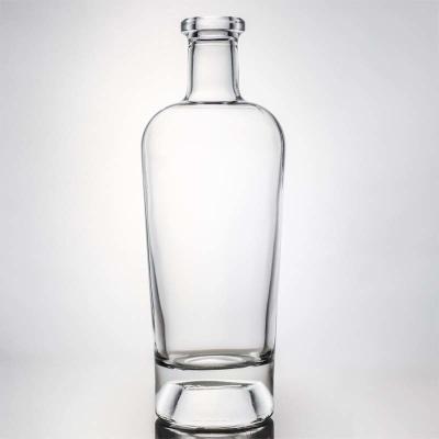 China Provided Freely Glass Collar 700ml Empty Whiskey Vodka Gin Vodka Tequila Rum Bottle for sale