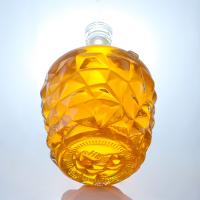 China Clear or Customized Decal Round Glass Bottle for Rum Vodka Whisky Tequila Gin for sale