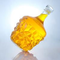 China Clear or Customized Decal Round Glass Bottle for Rum Vodka Whisky Tequila Gin for sale