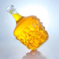 China Clear or Customized Decal Round Glass Bottle for Rum Vodka Whisky Tequila Gin for sale
