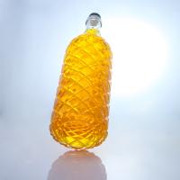 China Glass Collar Super Flint Embossed Rum Vodka Whisky Tequila Gin Bottle with Cork Made for sale