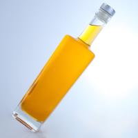 China 750ml Custom Shape Glass Spirits Bottle for Brandy Vodka Whisky Cork Top in Square Shape for sale