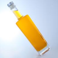 China 750ml Custom Shape Glass Spirits Bottle for Brandy Vodka Whisky Cork Top in Square Shape for sale