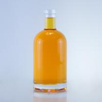 China Customized logo and cap 750ml glass liquor bottle for rum gin vodka Custom cork top for sale