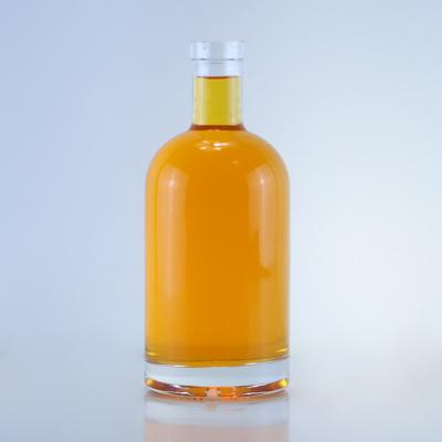 China Customized logo and cap 750ml glass liquor bottle for rum gin vodka Custom cork top for sale