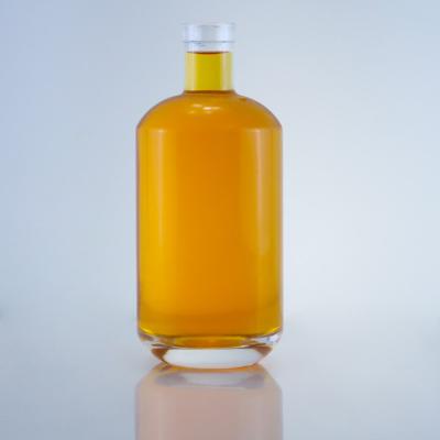 China Whisky Gin Rum Vodka Liquor Bottle 750ml Classic Round Glass with Cork Stopper for sale