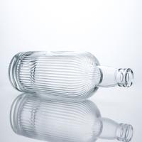 China Glass Collar 750ml Transparent Empty Luxurious Wine Bottle for Brandy for sale