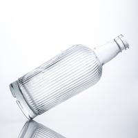China Glass Collar 750ml Transparent Empty Luxurious Wine Bottle for Brandy for sale