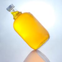 China Customized Logo Round Shape Liquor Glass Bottle with Handle and Screw Cap for sale