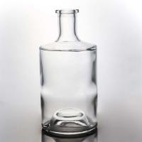 China Industrial Liquor 750ml Special Bottom Glass Bottle with Cork Stopper for sale