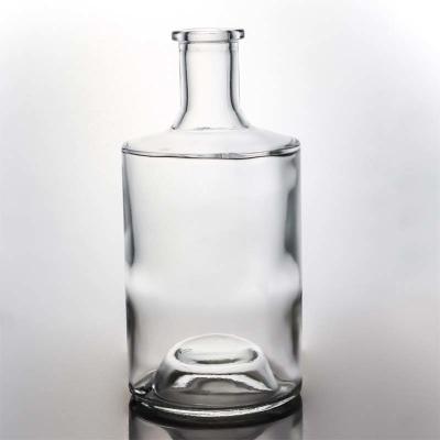 China Industrial Liquor 750ml Special Bottom Glass Bottle with Cork Stopper for sale