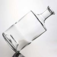 China Industrial Liquor 750ml Special Bottom Glass Bottle with Cork Stopper for sale