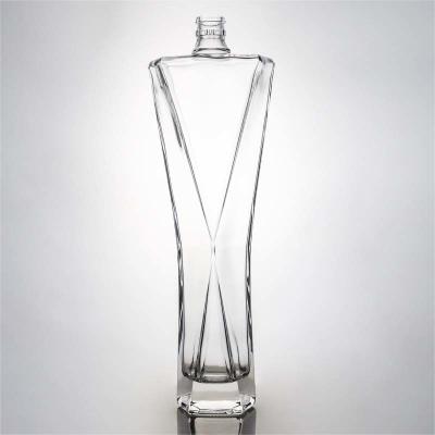 China Decal Surface Handling 700ml Glass Bottle for Whisky Gin Rum in Custom Shape for sale