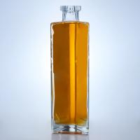 China Base Material Glass 750ml Design Three Side Glass Liquor Bottle for Whisky Gin Rum for sale