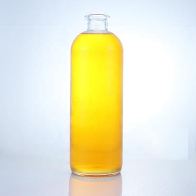 China Cork Cap Type Round Shape Glass Bottle for Rum Vodka Whisky Tequila Gin Made for sale