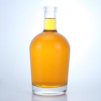 China 750ml Glass Liquor Bottle for Gin Rum Vodka Custom Shape with Glass Collar Material for sale