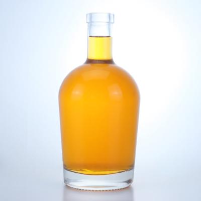 China 750ml Glass Liquor Bottle for Gin Rum Vodka Custom Shape with Glass Collar Material for sale