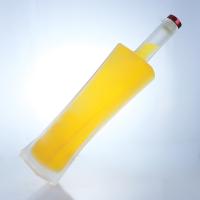 China Industrial 750ml Custom Shaped Frosted Glass Liquor Bottles for Top-Shelf Spirits for sale