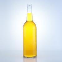China 750ml Glass Liquor Bottle for Whisky Gin Rum Vodka Custom Shape Screw Cap for sale
