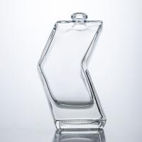 China Unique Shape Glass Bottle for Rum Gin Vodka Cork Stopper Included for sale
