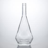 China Brandy Vodka Tequila Glass Bottle with Cork Top and Distinctive Polygonal Shape for sale