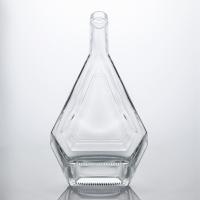 China Brandy Vodka Tequila Glass Bottle with Cork Top and Distinctive Polygonal Shape for sale