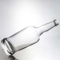 China Customized Logo Glass Collar 700ml Round Liquor Bottle for Vodka Brandy Whisky and More for sale