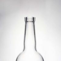 China Customized Logo Glass Collar 700ml Round Liquor Bottle for Vodka Brandy Whisky and More for sale