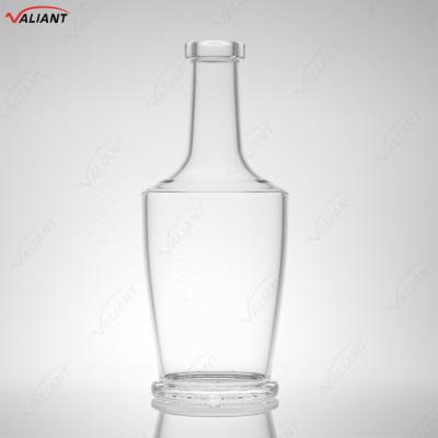 China Whiskey Vodka Tequila Brandy Gin Rum Glass Bottle with Cork 750ml Custom Shape for sale