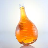 China Custom Logo Glass Bottle for Brandy Gin Rum Whisky Unique Design and Super Flint for sale