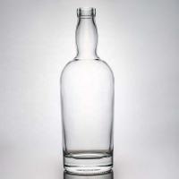 China Glass Collar Vodka Whisky Gin Rum Bottle 375 ml 500 ml 700 ml 750 ml 1000 ml with T Cork for sale