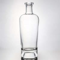 China Glass Collar Vodka Whisky Gin Rum Bottle 375 ml 500 ml 700 ml 750 ml 1000 ml with T Cork for sale