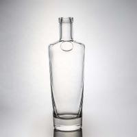 China Glass Collar Vodka Whisky Gin Rum Bottle 375 ml 500 ml 700 ml 750 ml 1000 ml with T Cork for sale