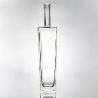 China Glass Spirits Bottle 750ml Gin Rum Tequila Vodka Whiskey with Clear Glass and Cork for sale