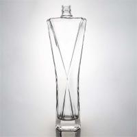 China Glass Spirits Bottle 750ml Gin Rum Tequila Vodka Whiskey with Clear Glass and Cork for sale