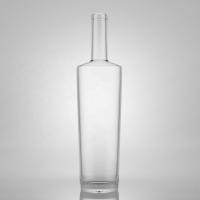 China Customized Logo Glass Bottle for Rum Vodka Whisky Tequila Gin 750ml Super Flint Glass for sale