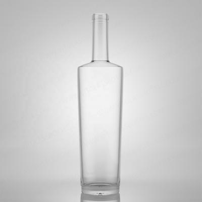 China Customized Logo Glass Bottle for Rum Vodka Whisky Tequila Gin 750ml Super Flint Glass for sale