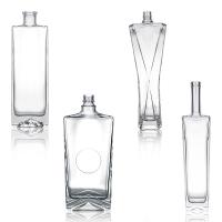 China Custom Cap Square Shape Glass Bottle for Industrial Liquor Rum Vodka Whisky Tequila Gin for sale