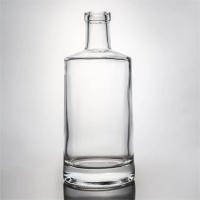 China Super flint glass Customized logo 750ml 700ml popular style rum vodka whisky tequila gin glass bottle with cork for sale