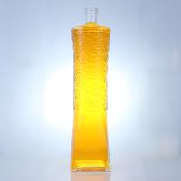 China Custom Cap 500ml 700ml 750ml Unique Shape Glass Bottle for Rum Vodka Whisky Tequila Gin for sale