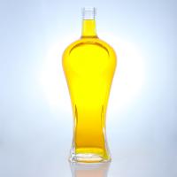 China Custom Cap 500ml 700ml 750ml Unique Shape Glass Bottle for Rum Vodka Whisky Tequila Gin for sale