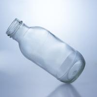 China 300ml Round Glass Milk Bottle with Lid Liquor Storage Solution Decal Surface Handling for sale