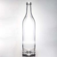 China Round Glass Liquor Bottle 500ml 750ml Vodka Whisky Gin Spirit Bottle with Cork Stopper for sale