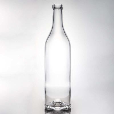 China Round Glass Liquor Bottle 500ml 750ml Vodka Whisky Gin Spirit Bottle with Cork Stopper for sale