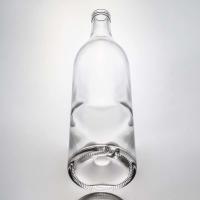 China Round Glass Liquor Bottle 500ml 750ml Vodka Whisky Gin Spirit Bottle with Cork Stopper for sale