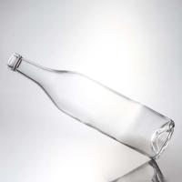China Round Glass Liquor Bottle 500ml 750ml Vodka Whisky Gin Spirit Bottle with Cork Stopper for sale
